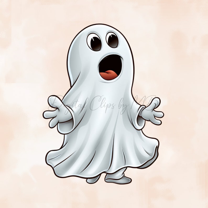 Halloween Clipart Cute Ghost Clipart Designer PNG Ghost - Etsy
