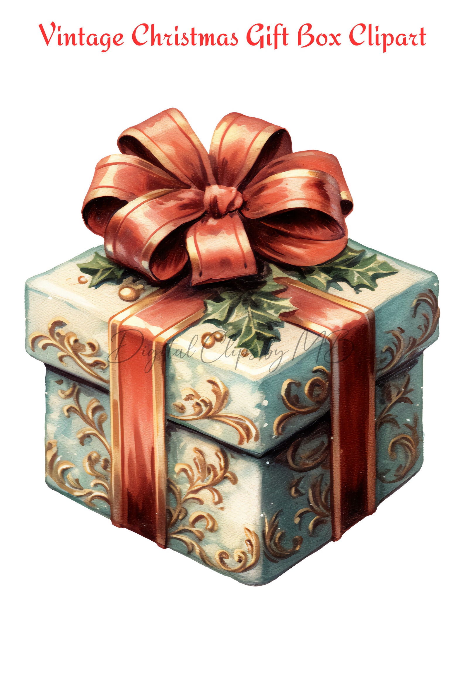 Christmas Gift Box Clip Art Christmas Clip Art Clip Art of - Etsy