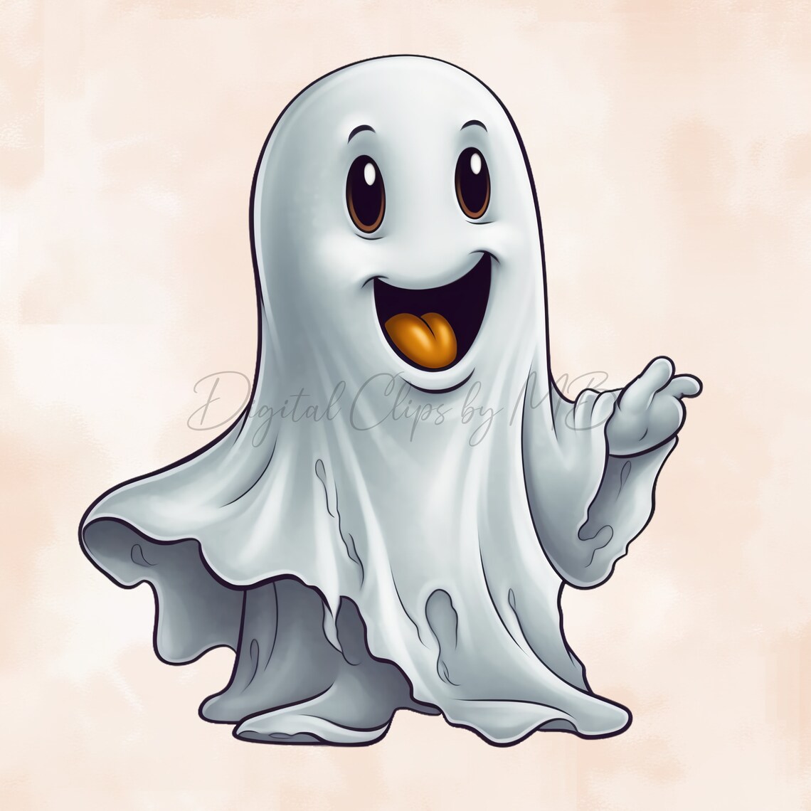 Halloween Clipart Cute Ghost Clipart Designer PNG Ghost - Etsy