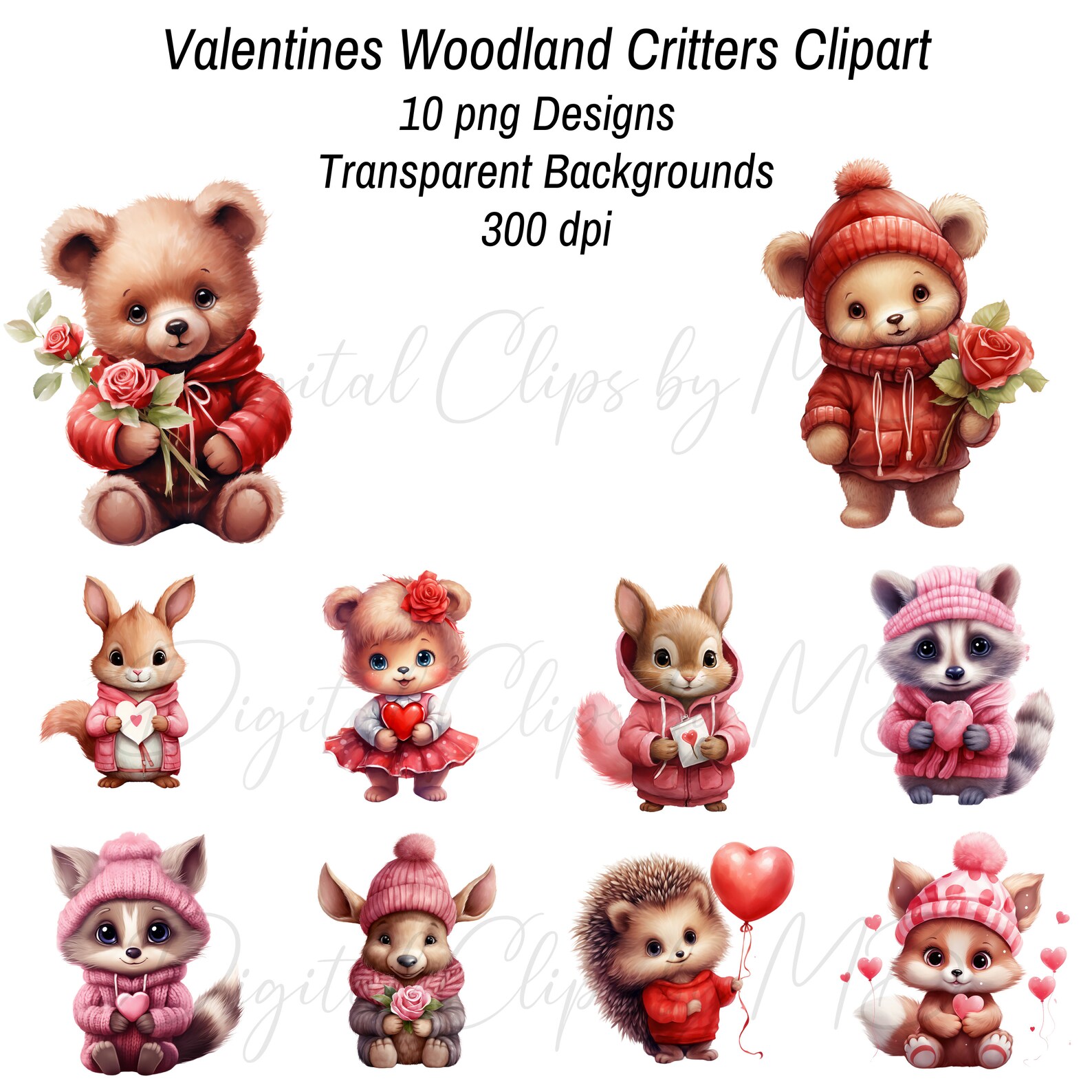 Valentine PNG, Valentine Clipart, Cute Animal Clipart for Making ...