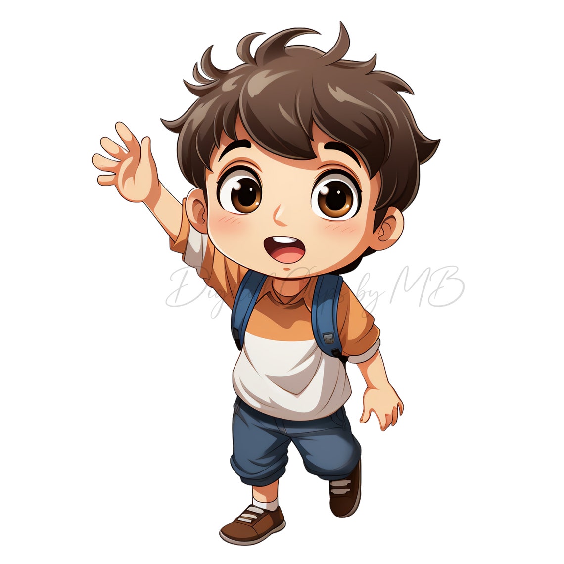 Chibi Clipart, Boy and Girl Clipart, Childrens Chibi PNG Illustrations ...