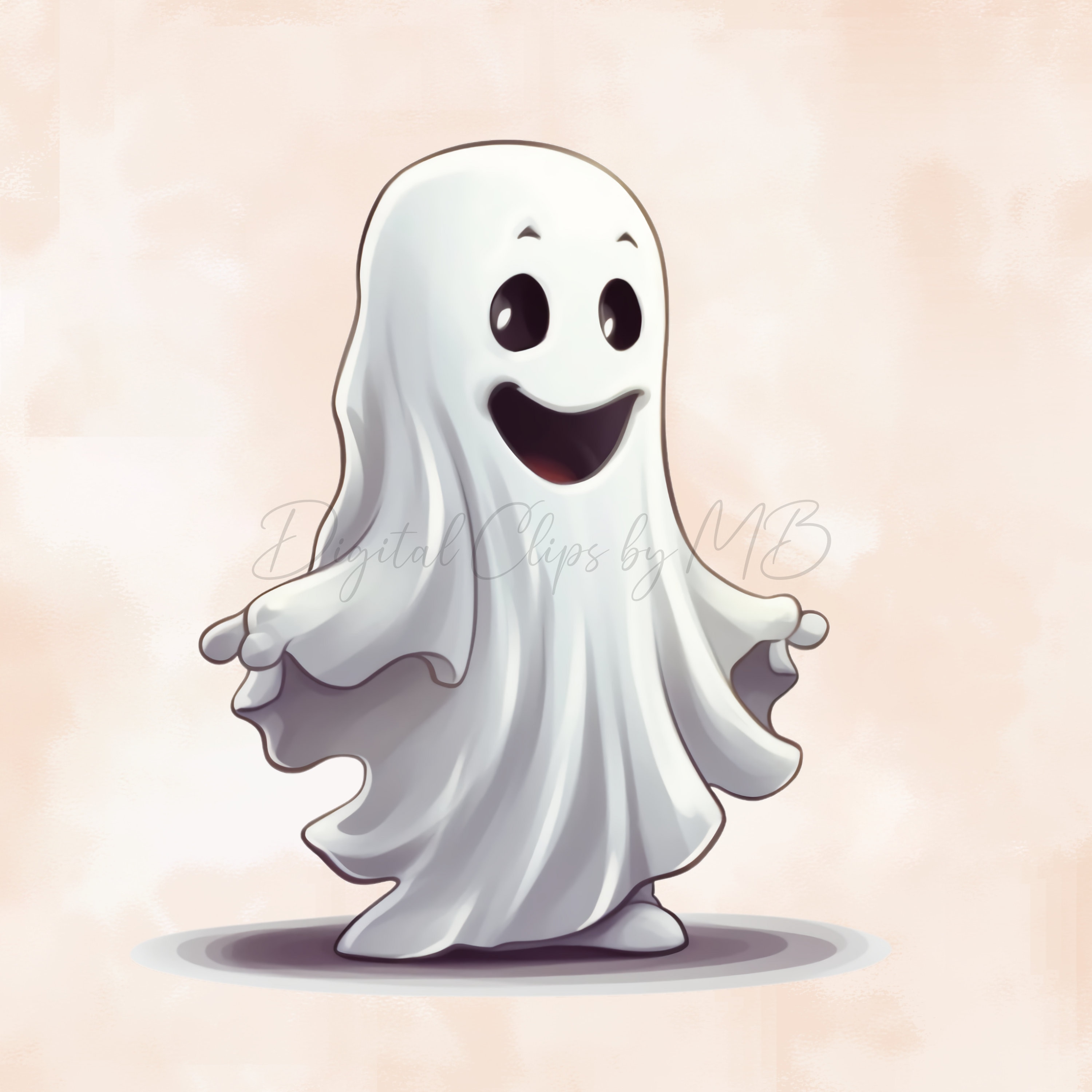 Halloween Clipart Cute Ghost Clipart Designer PNG Ghost - Etsy