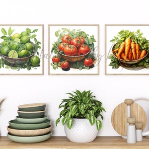 Food Clipart Bundle, Watercolor Food Clipart, Fruit and Vegetable ...