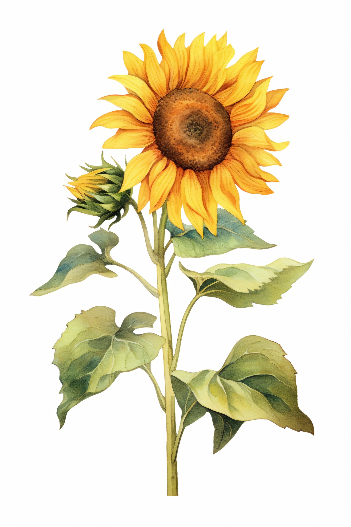 Sunflower Clipart Bundle, Designer PNG Bundle, Watercolor Sunflower ...