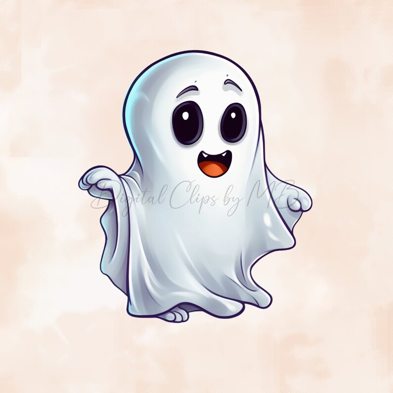 Halloween Clipart Cute Ghost Clipart Designer PNG Ghost - Etsy