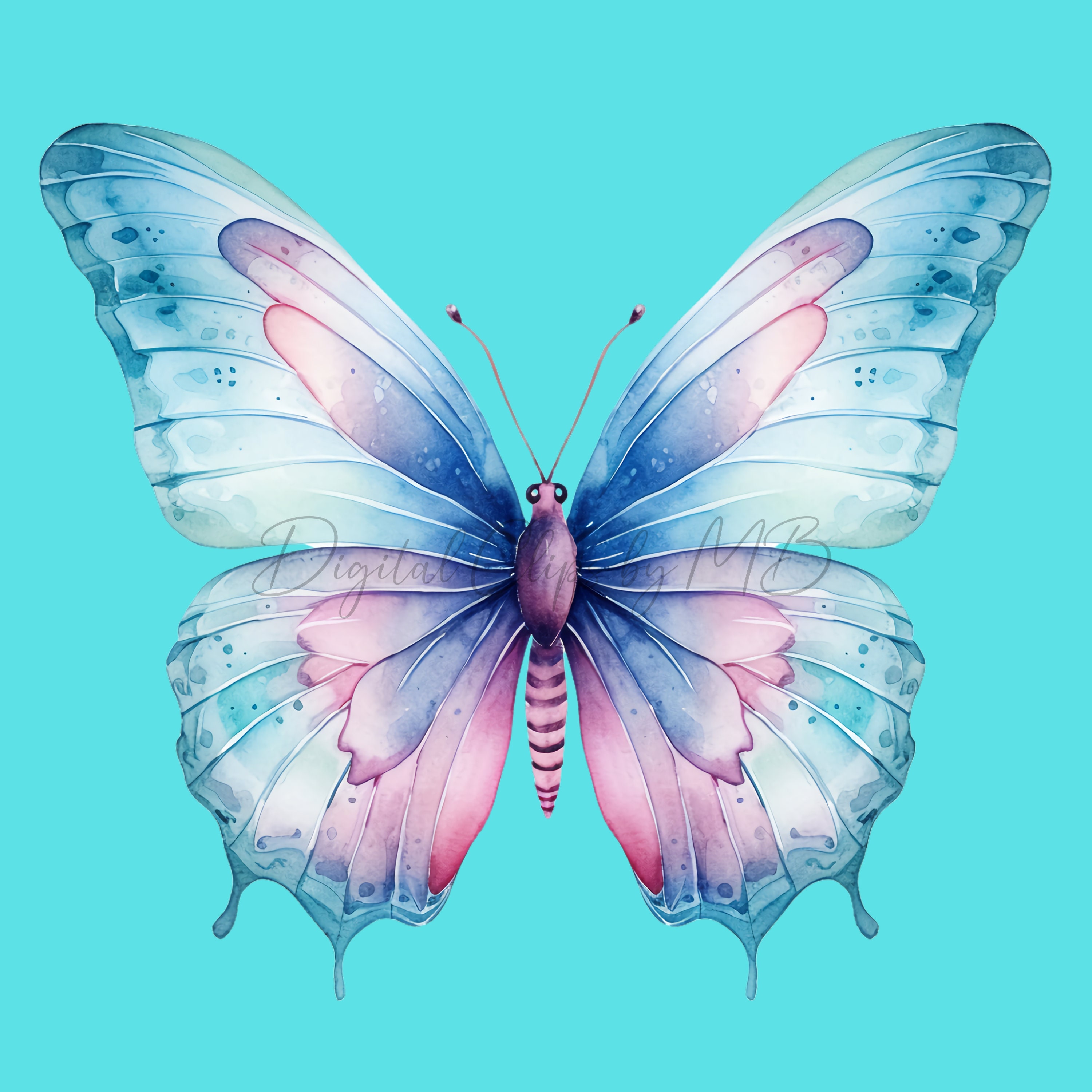 Butterfly PNG, Watercolor Blue Butterfly Clipart, Watercolor Clipart ...