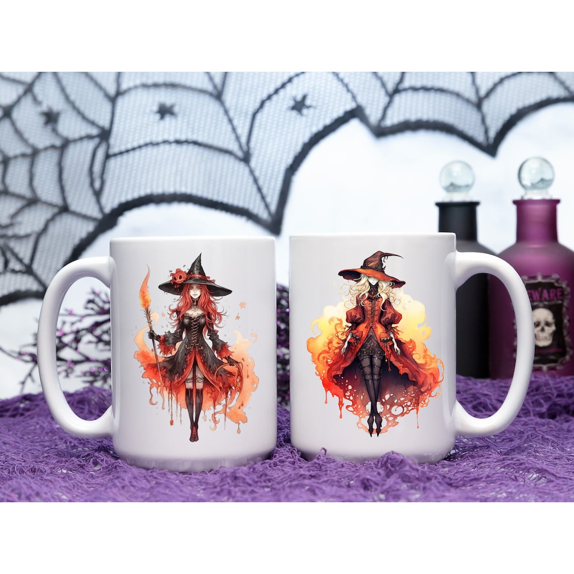 Halloween Clipart, Designer PNG Bundle, Witch Clipart for Halloween ...