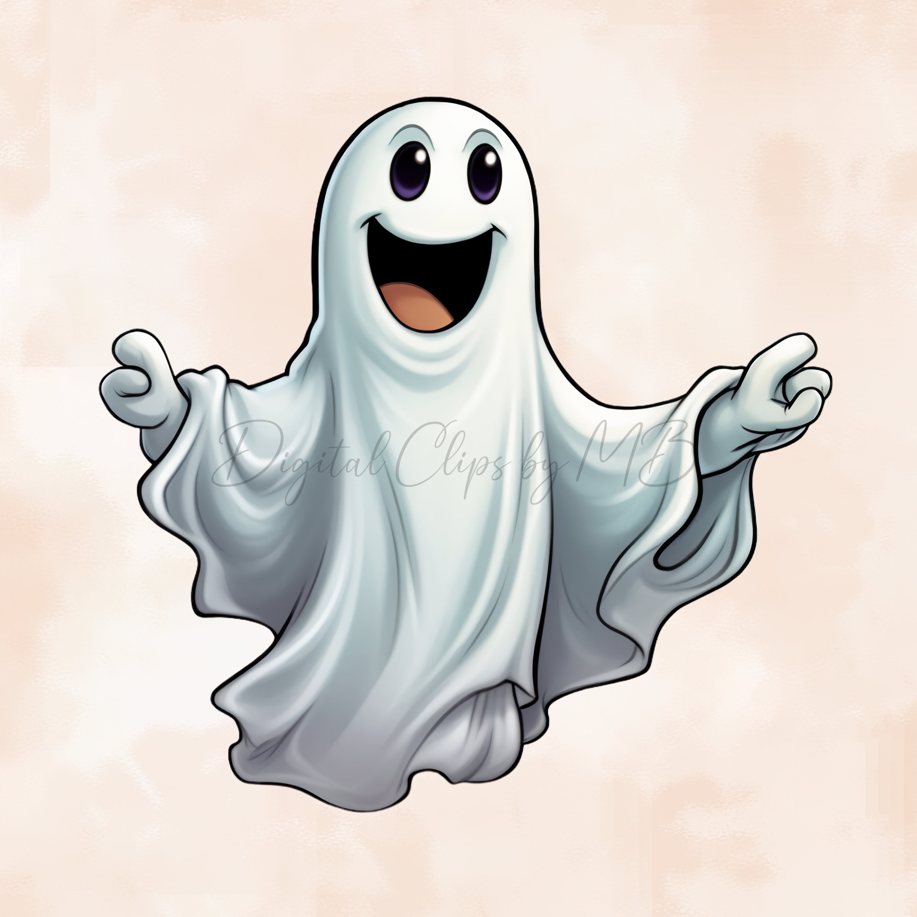 Halloween Clipart Cute Ghost Clipart Designer PNG Ghost - Etsy