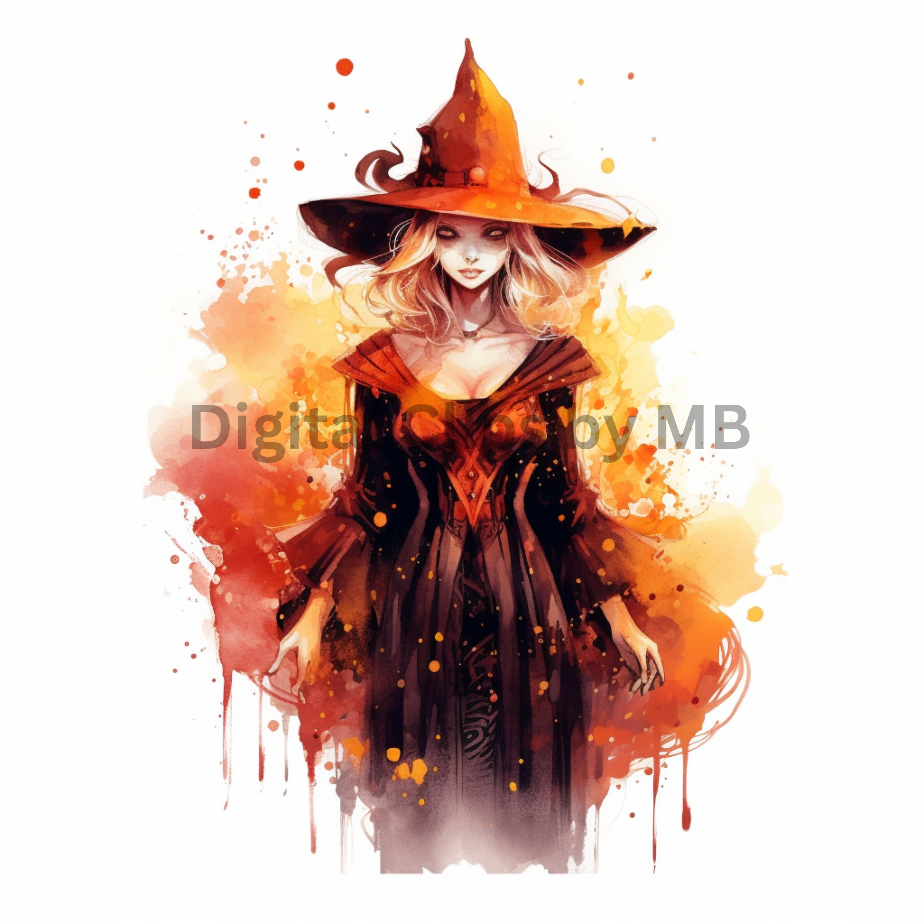 Halloween Clipart, Designer PNG Bundle, Witch Clipart for Halloween ...