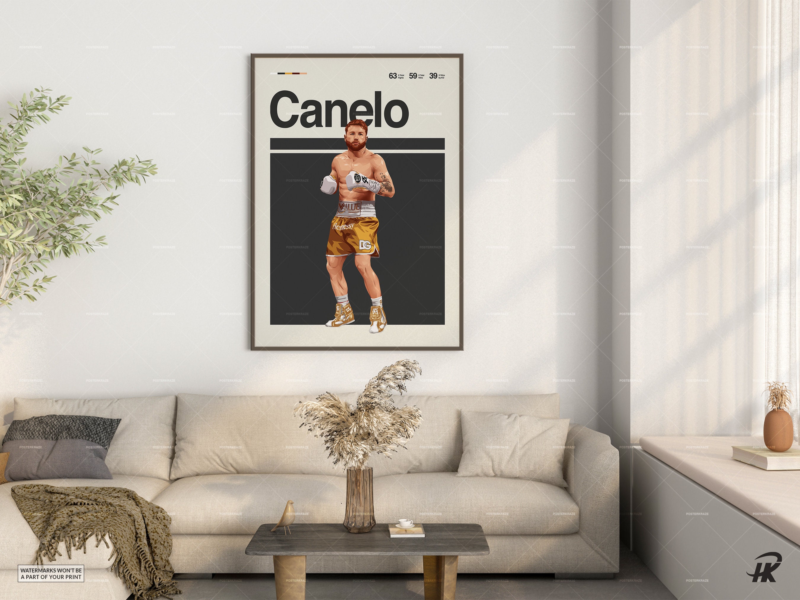 Canelo Alvarez Poster Boxing Wall Art Minimalist Mid - Etsy
