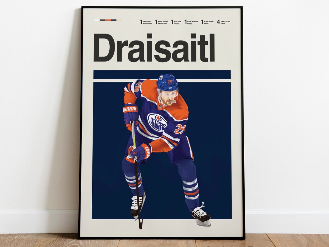 Leon Draisaitl Poster Edmonton Oilers Print NHL Hockey Wall - Etsy