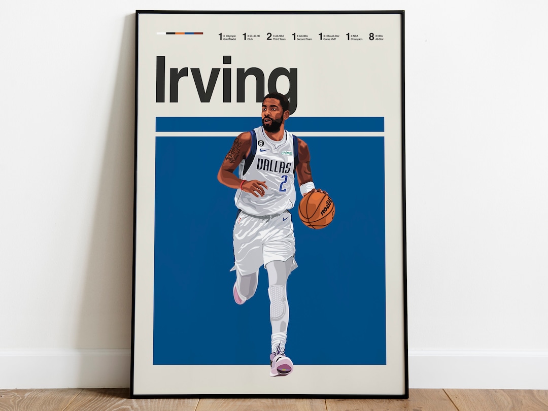 Kyrie Irving Poster Dallas Mavericks Wall Art NBA Mid - Etsy