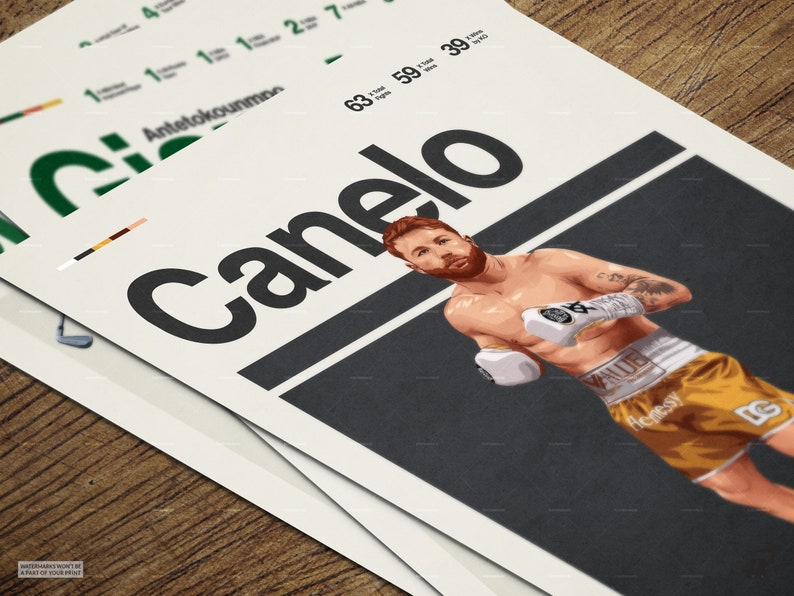 Canelo Alvarez Poster Boxing Wall Art Minimalist Mid - Etsy