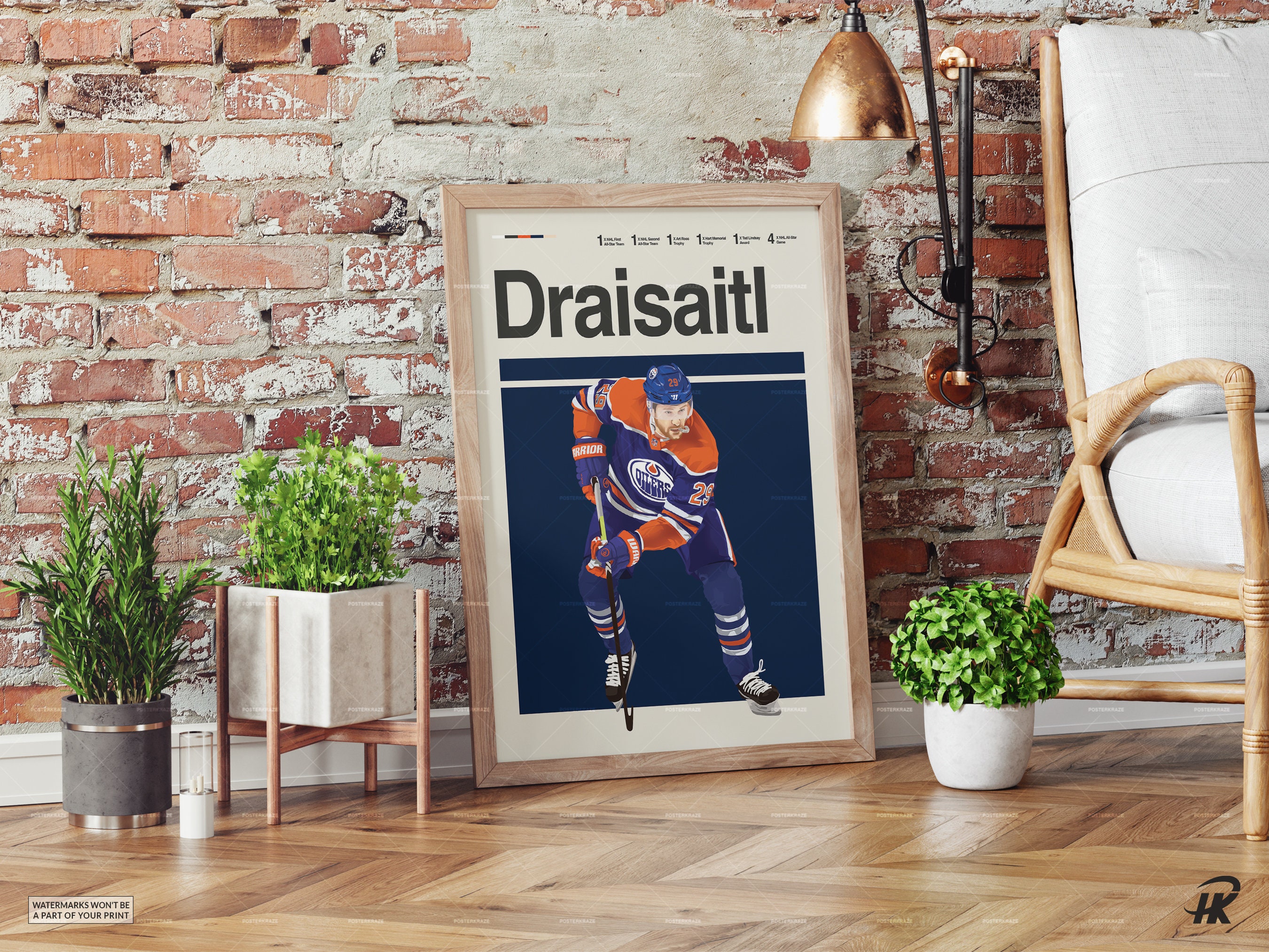 Leon Draisaitl Poster Edmonton Oilers Print NHL Hockey Wall - Etsy
