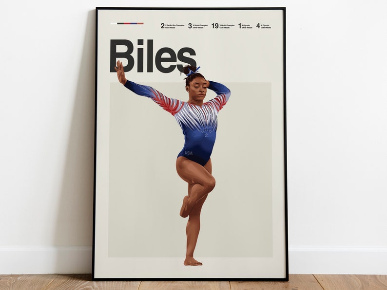 Simone Biles Poster Olympic Gymnastics Art Print Modern - Etsy Australia