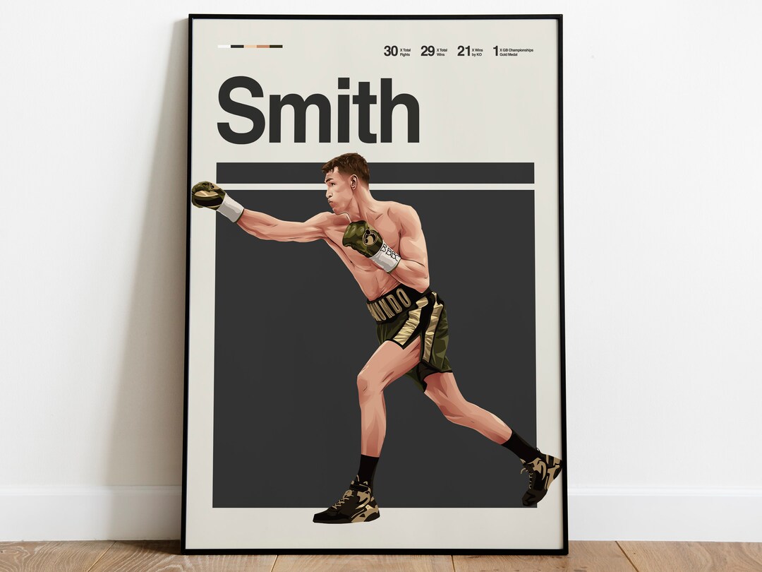 Callum Smith Poster Boxing Wall Art Minimalist Mid Century - Etsy