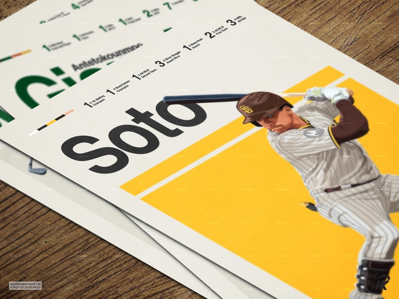 Juan Soto Poster San Diego Padres Wall Art MBL Modern - Etsy Israel