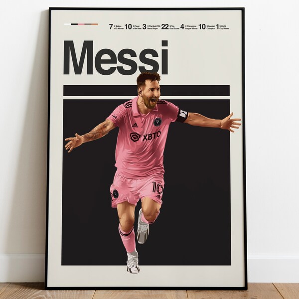 Lionel Messi Inter Miami Poster - Etsy