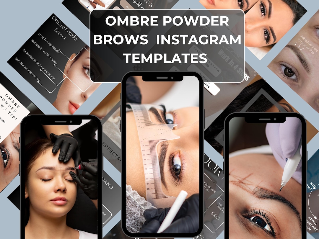 Ombre Powder Brows Instagram Template | Ombre Brows Posts | PMU Social ...