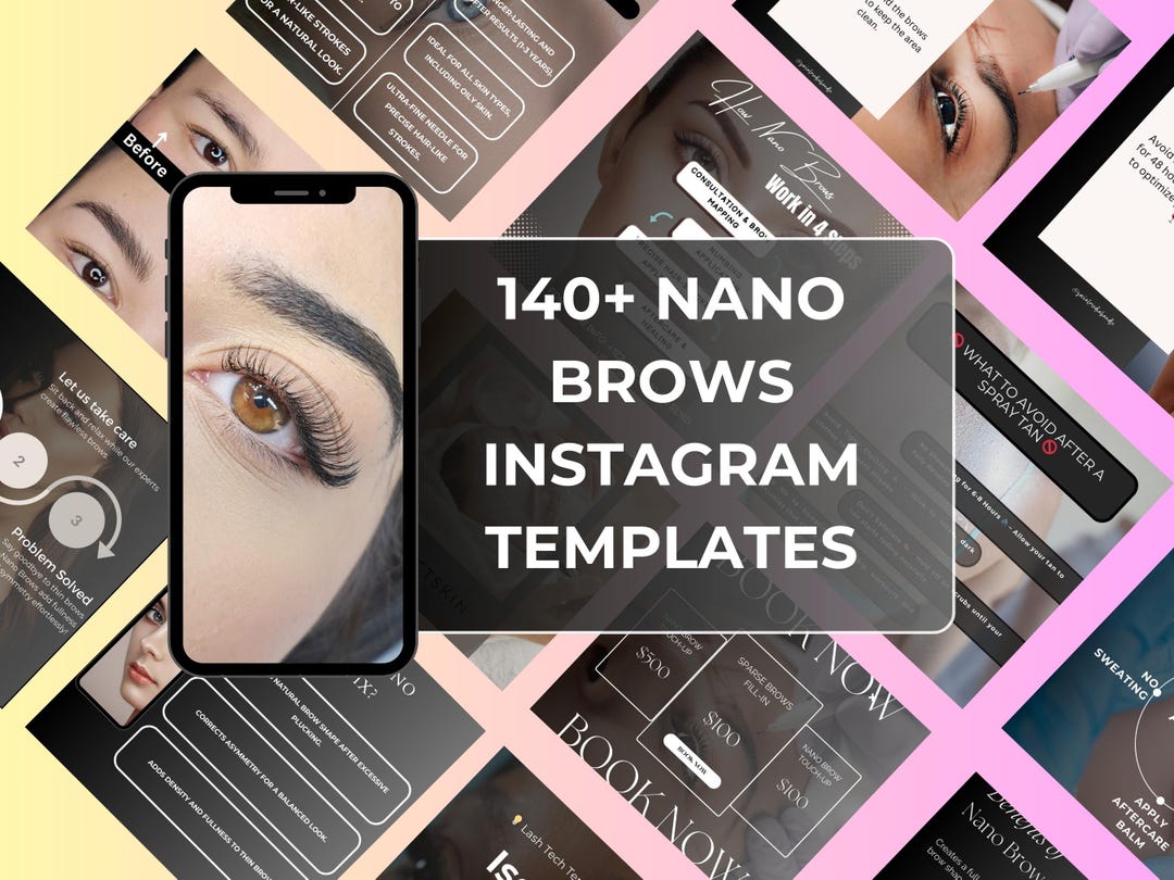 Nano Brows Instagram Template | PMU Instagram Template | Microblading ...