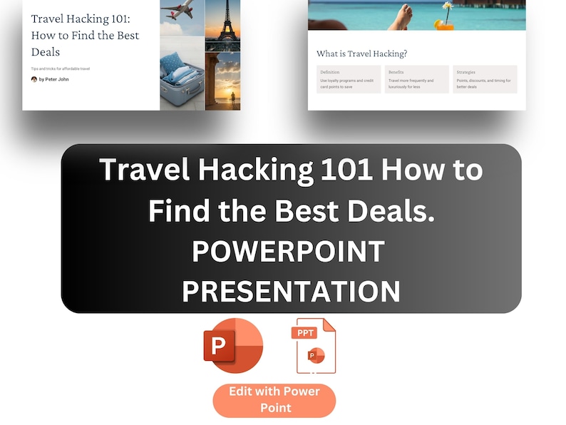 Travel Hacking 101 Powerpoint Template Find the Best Travel Deals Without Spending a Fortune - Etsy