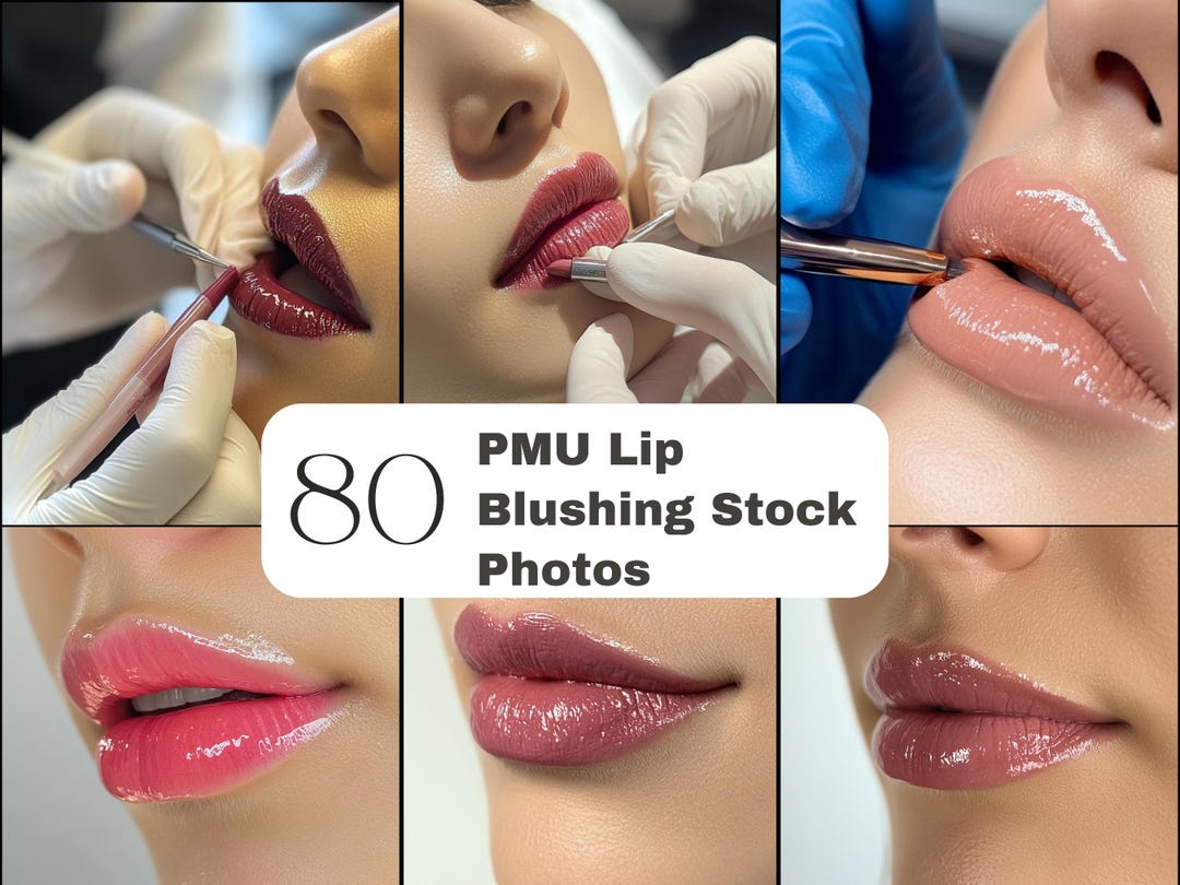 PMU Lip Blushing Model Stock Photos, Semi Permanent Makeup Stock Image ...