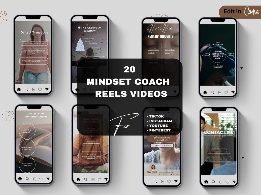Mindset Coach Instagram Reels, Life Coach Template, Mindset Coach ...