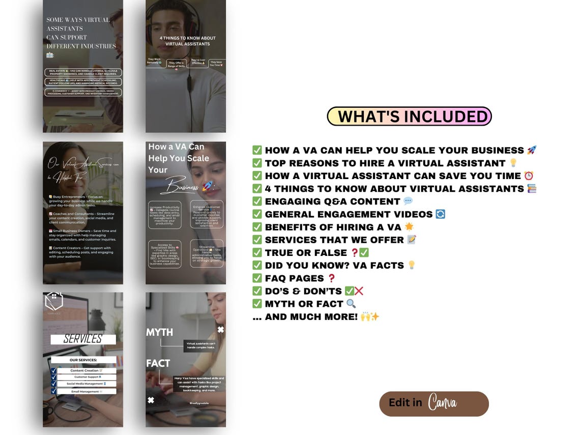 25 Virtual Assistant Instagram Reels Templates | Virtual Assistant ...