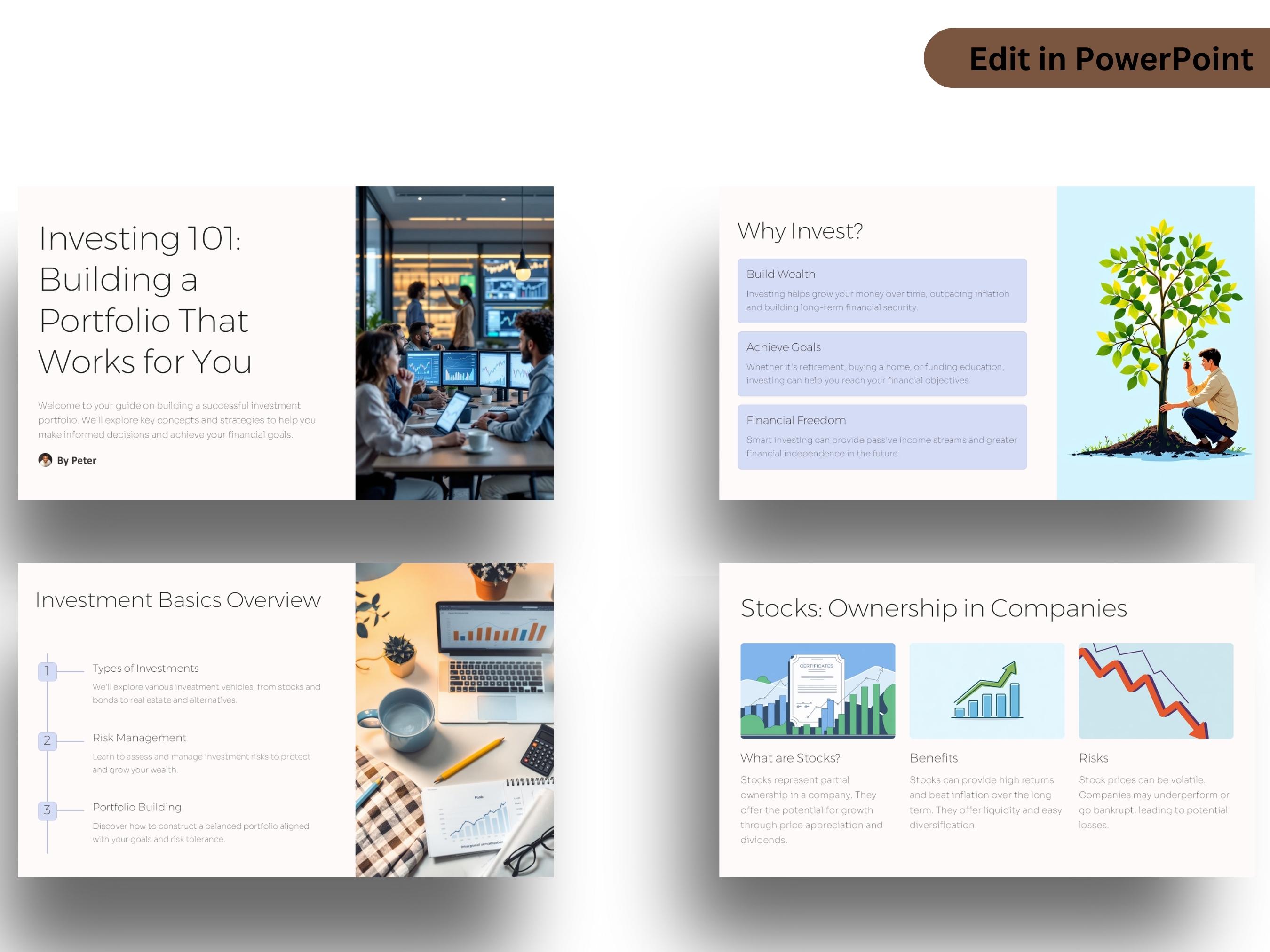 Investing 101 Powerpoint | Create a Portfolio for Financial Success ...