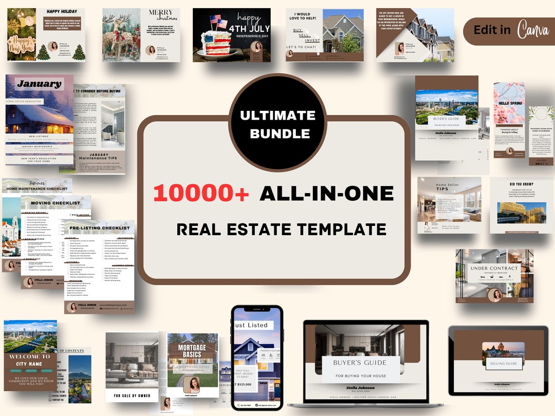 10,000+ Real Estate Marketing Templates Bundle, Real Estate Guides ...