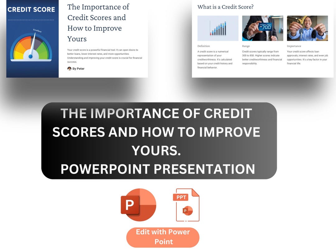 Credit Score Basics | Powerpoint Guide to Improve Your Score, Credit ...