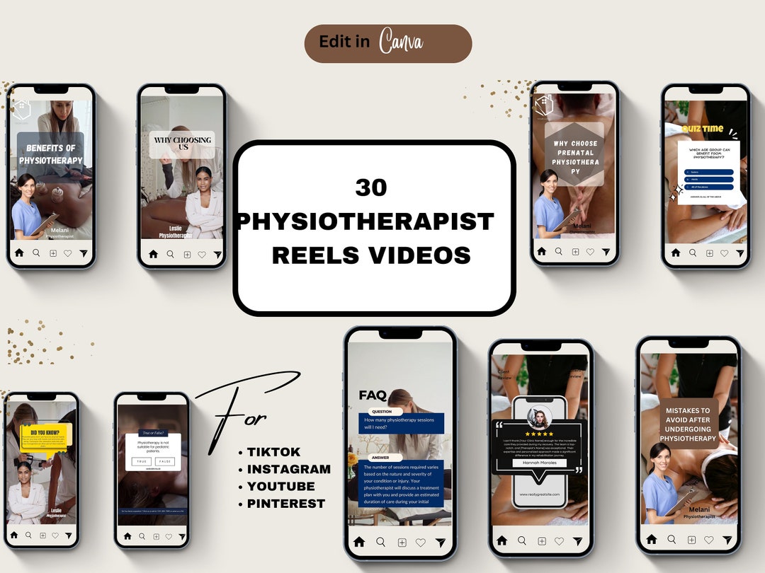 30 Physiotherapy Instagram Reels Template, Editable Social Media Videos ...