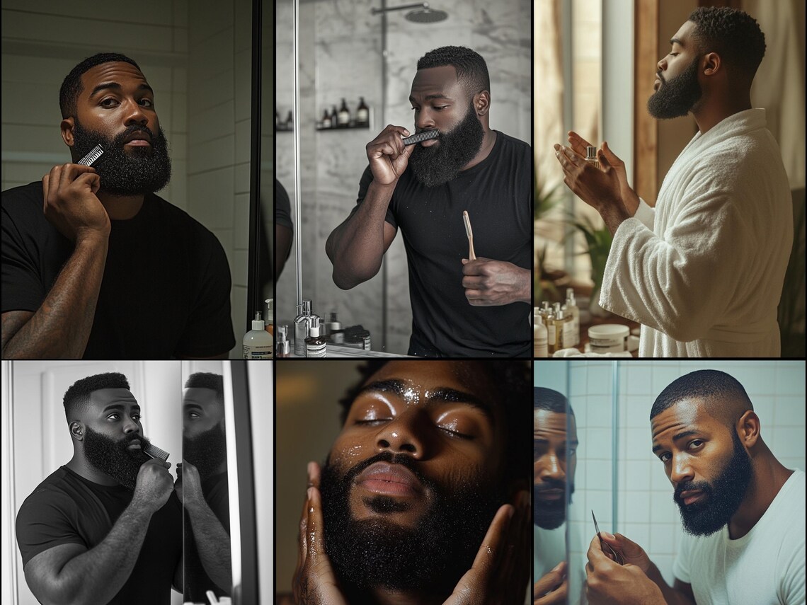 Black Men Skincare Beard Care | Stock Photography Collection | Beard ...