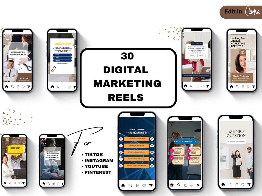 Marketing Agency Reels Video Templates, Editable Instagram Template for ...
