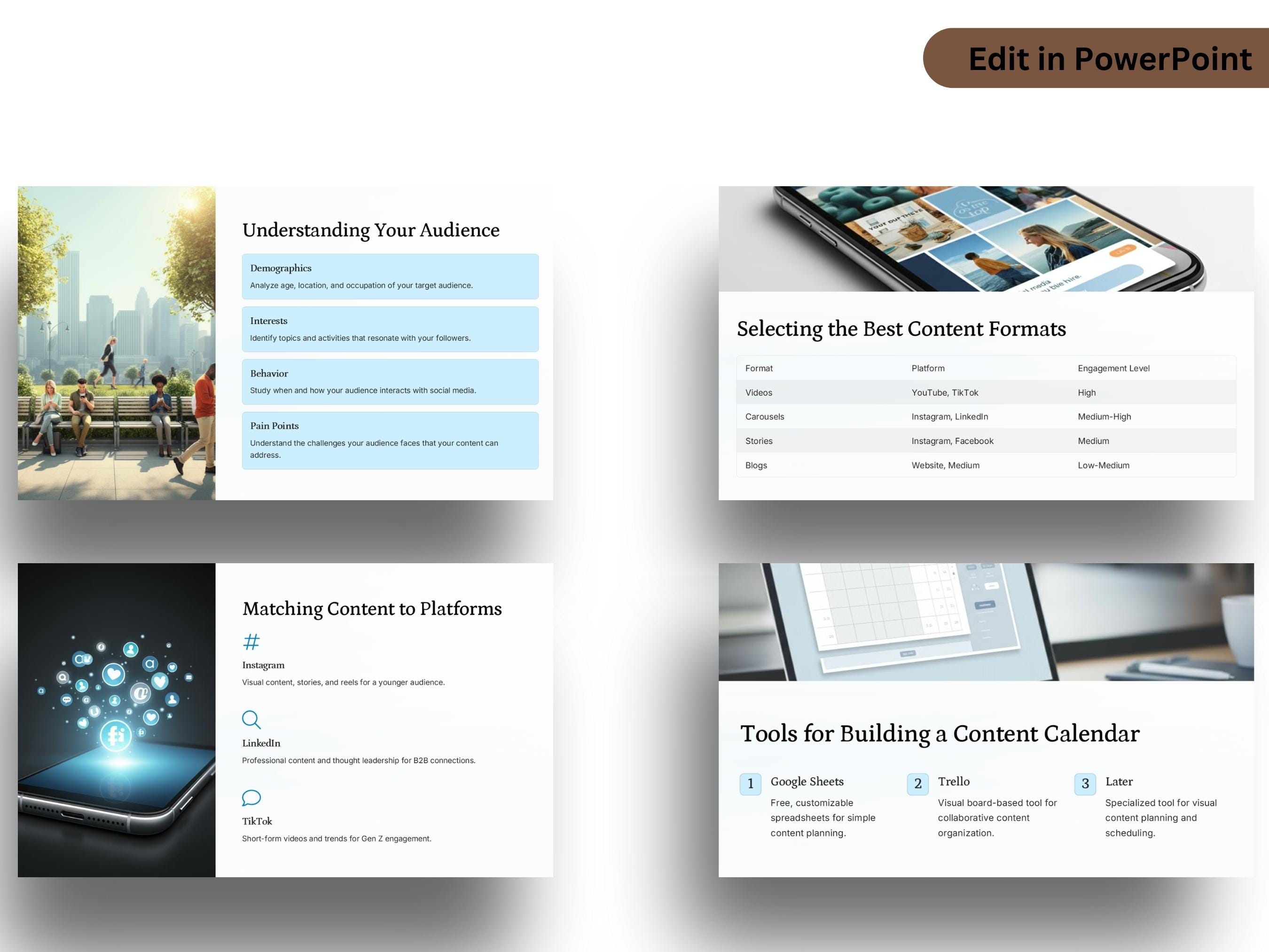 Content Planning Powerpoint | Calendar Template for Business Owners ...