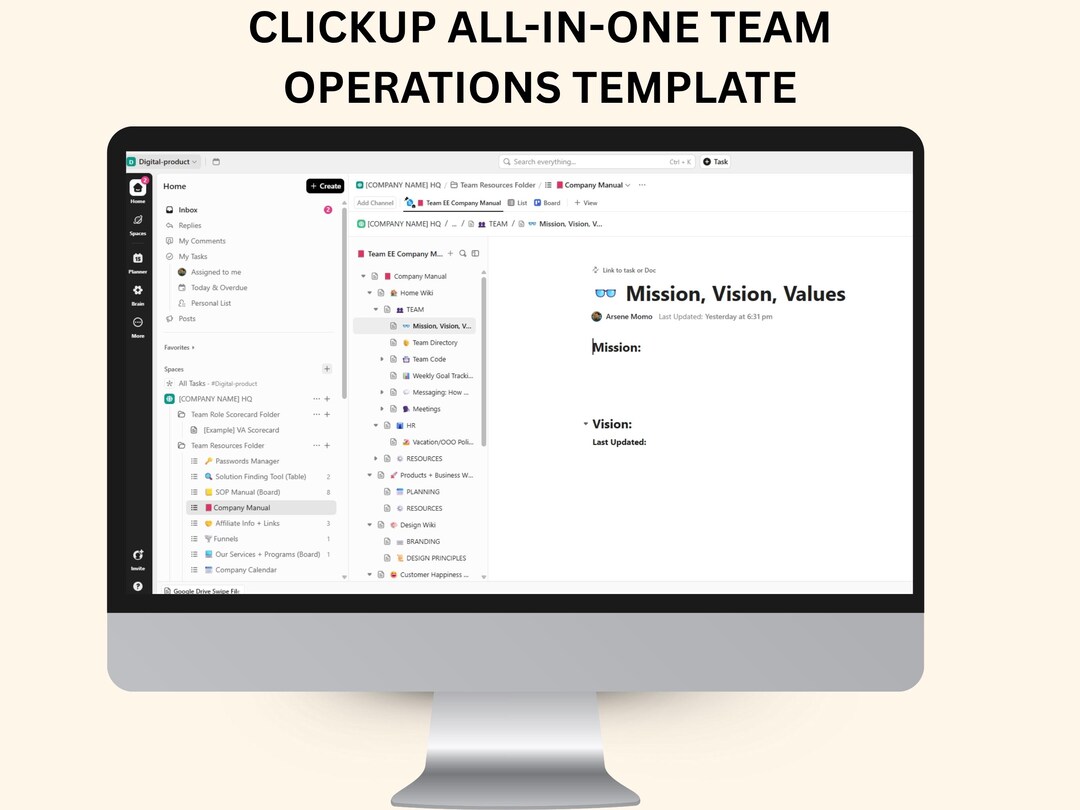 The Ultimate Clickupteam Management Workspace | the Complete Hub for ...