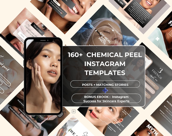 Chemical Peel Instagram Templates: Skincare Social Media Posts (canva ...