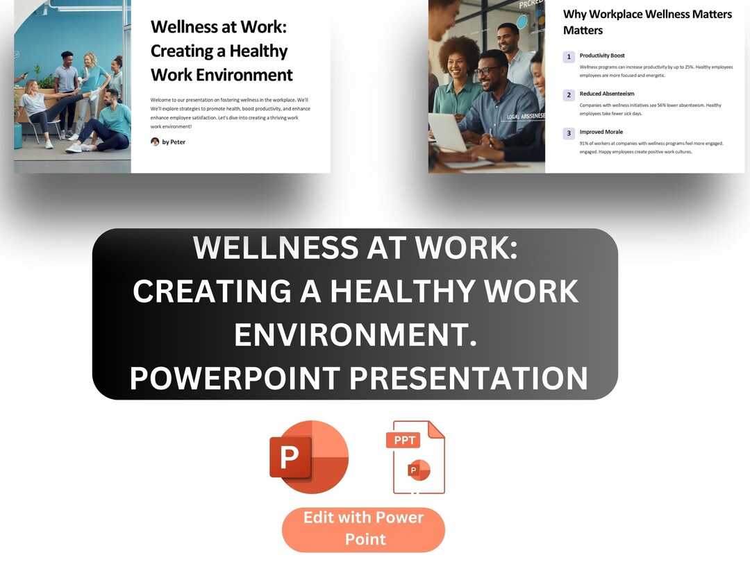 Wellness Powerpoint Template, Creating a Healthy Work Environment ...