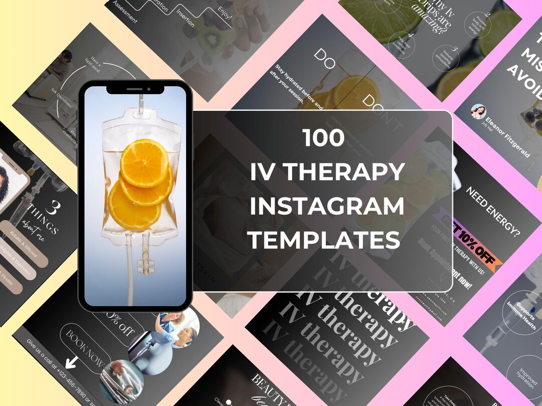 100 IV Drip Therapy Instagram Templates | IV Therapy Instagram ...