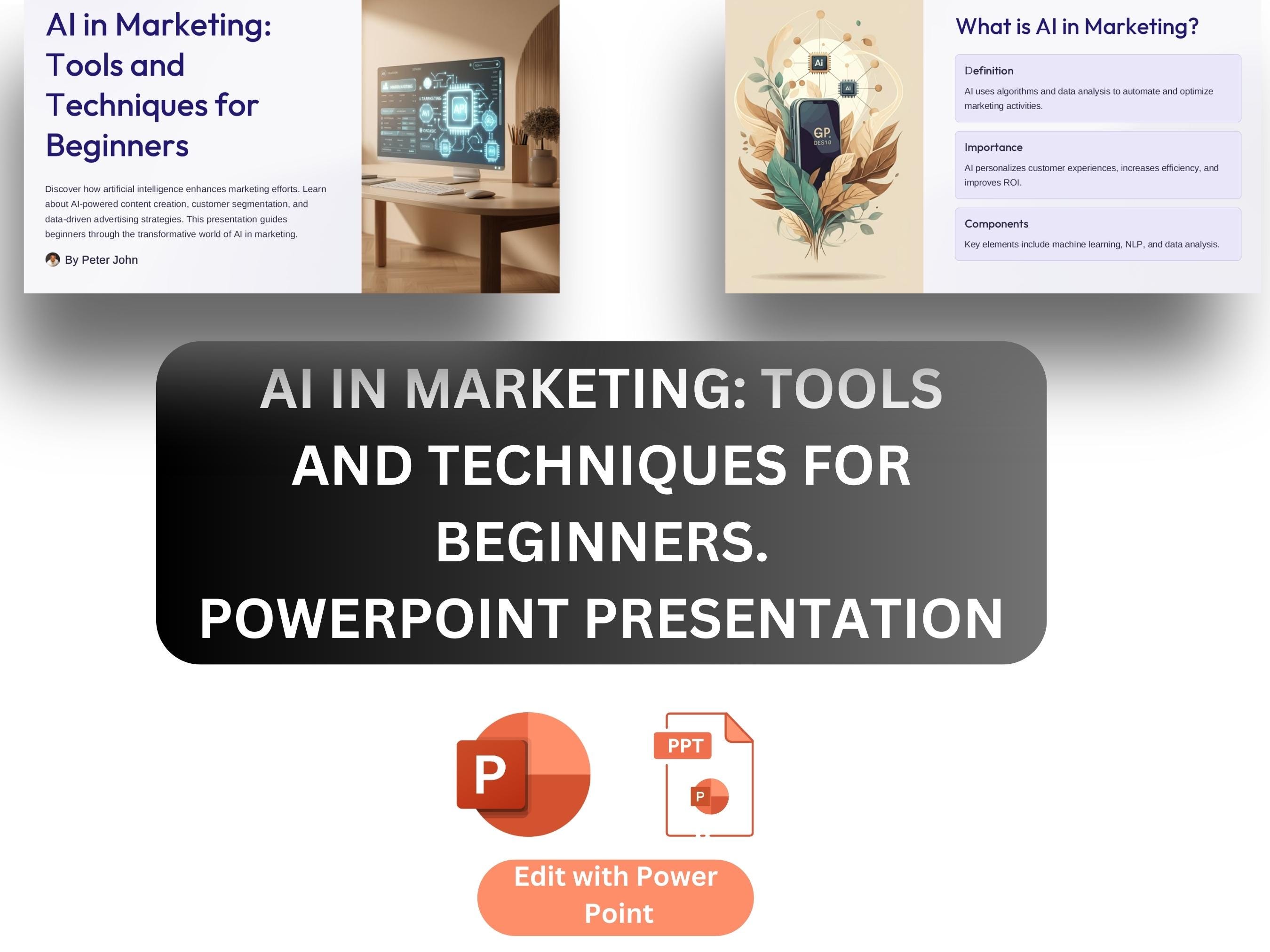 AI in Marketing Powerpoint | Beginner's Guide to AI Tools & Techniques ...