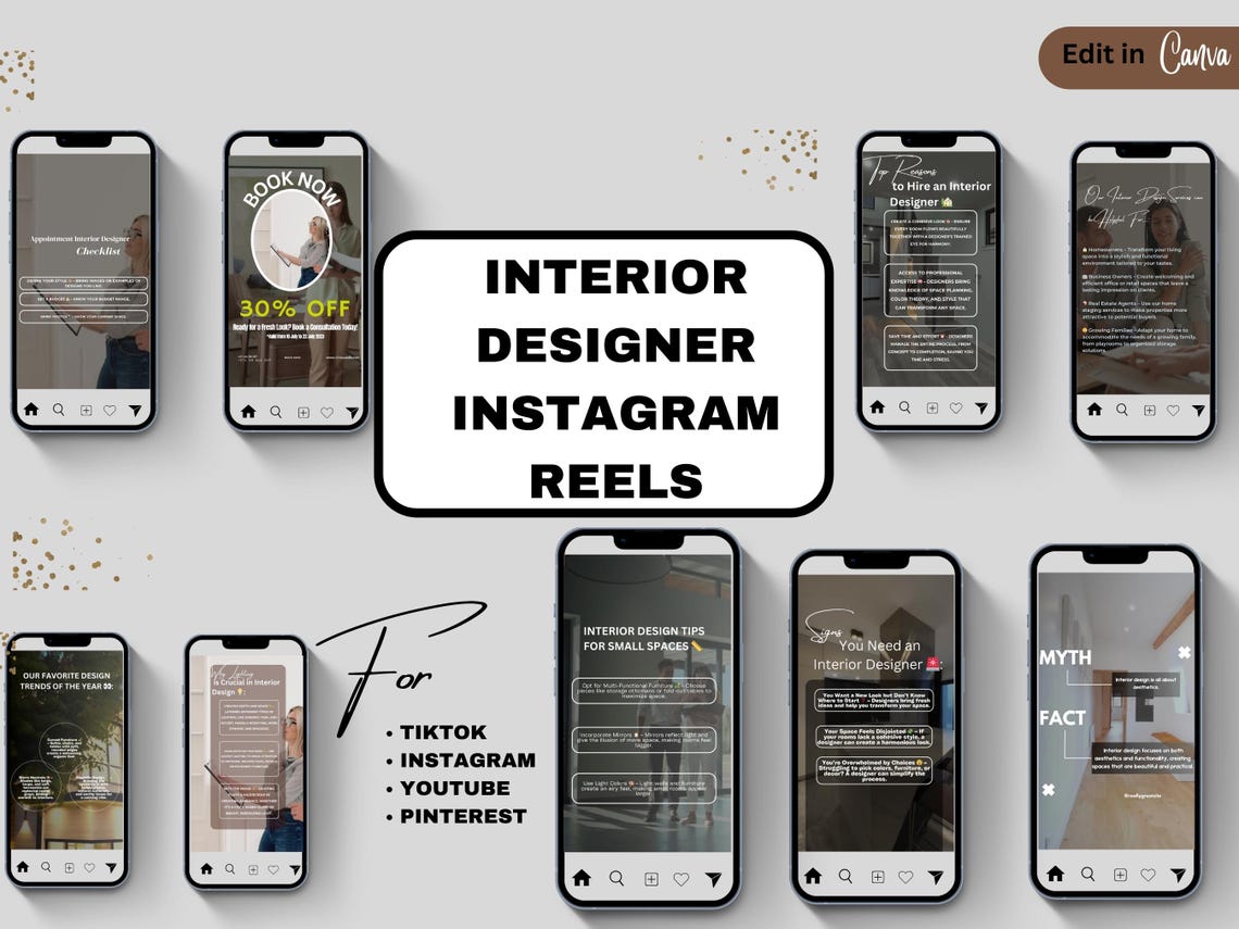 Interior Designer Instagram Reels, Editable Interior Design Instagram ...