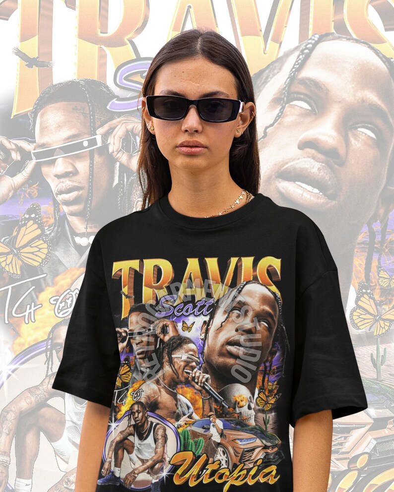Retro Travis Scott La Flame, Travis Scott Cactus Jack Tee, Bootleg ...