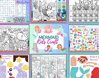 Mermaid Activity Bundle Coloring Pages Games Printable - Etsy