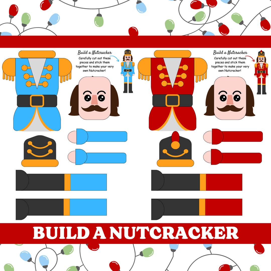 Printable Christmas Kids Craft-build A Nutcracker-holiday Craft for ...