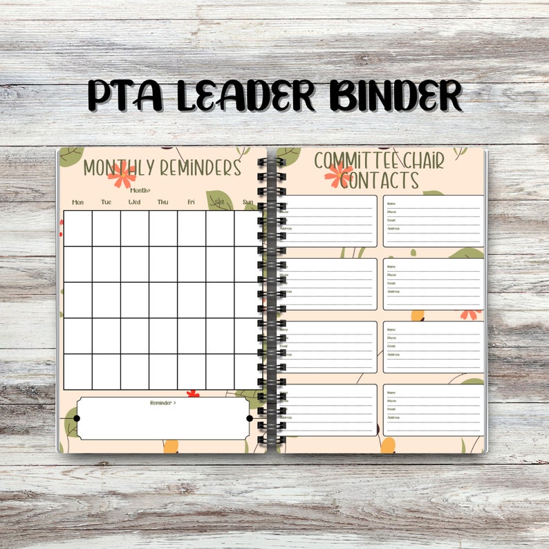 Editable Printable PTA Leader Planner/98-page Botanical Planner ...