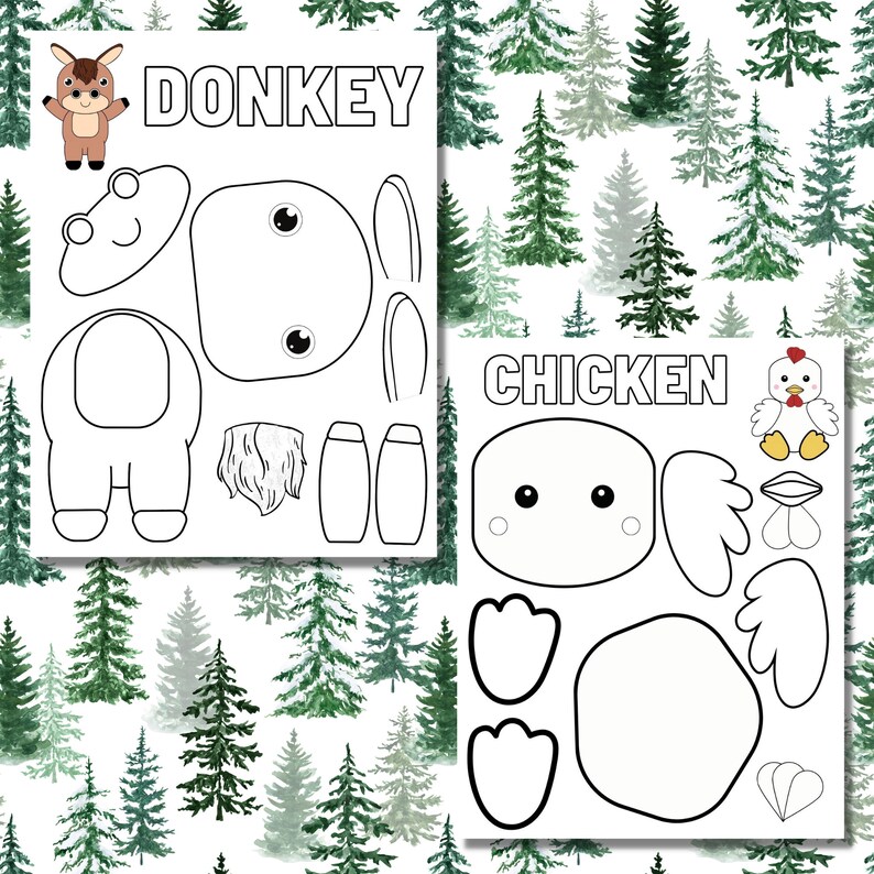 15 Printable Build-an-animal Kids Crafts-build A Cat-build an Elephant ...