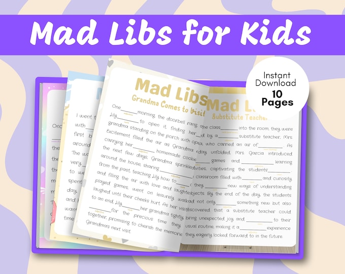 Mad Libs for Kids Elementary School Fun Writing Imagination Vocabulary ...