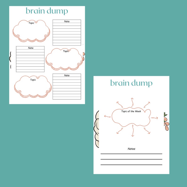 Printable Brain Dump Journal/19-page Journal/mental Health Journal ...