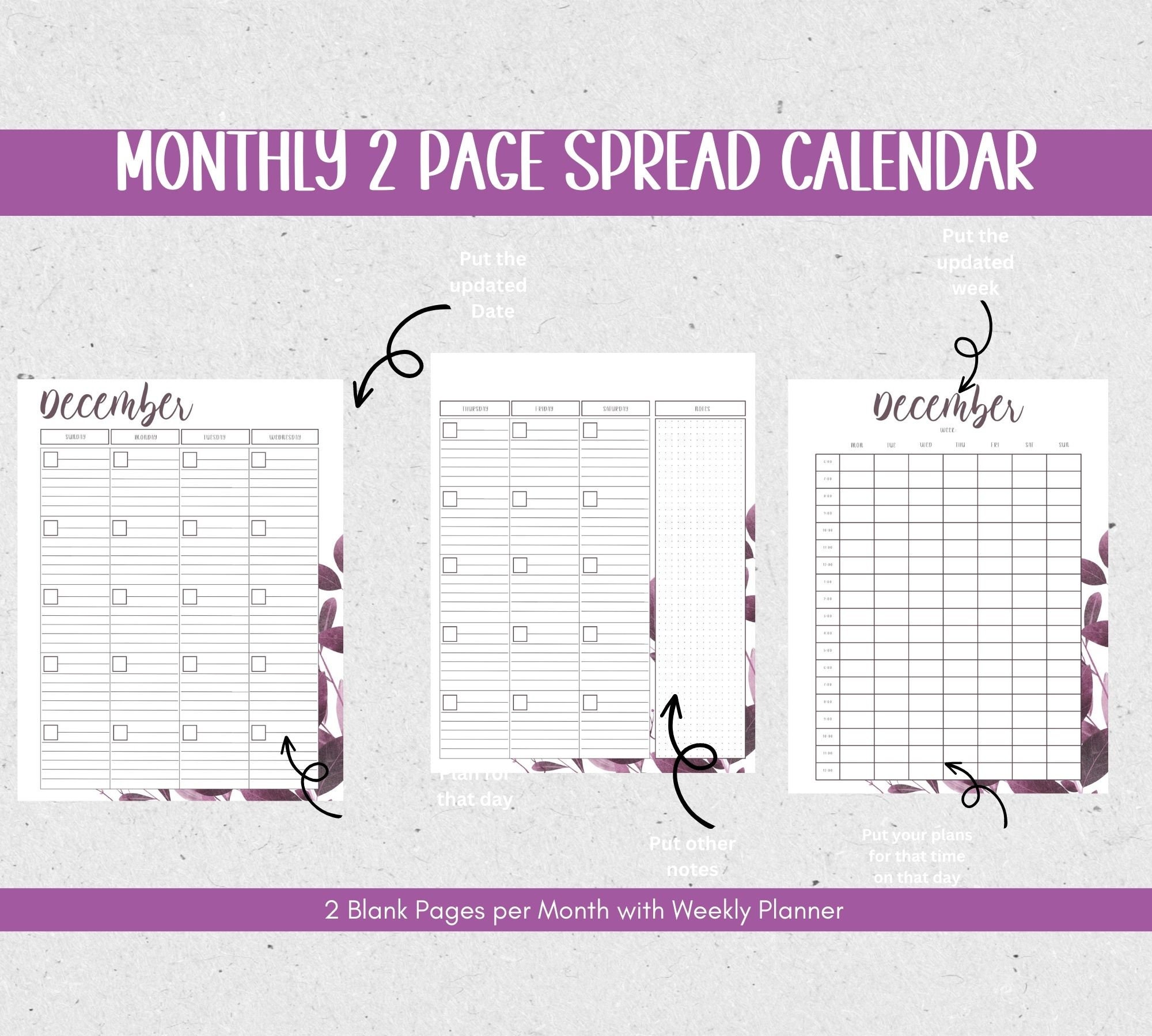 Editable Printable PTA Leader Planner/98-page Purple Floral Planner ...