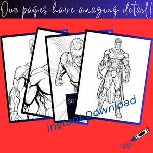 Printable Super Heroes Coloring Book Pages/adult and Kids Coloring ...